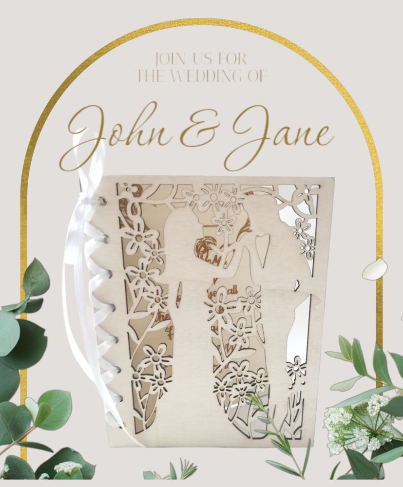 Wedding Card Personalized Wedding card Woodenengraved Wedding Card Wedding Gift Card Market Street
