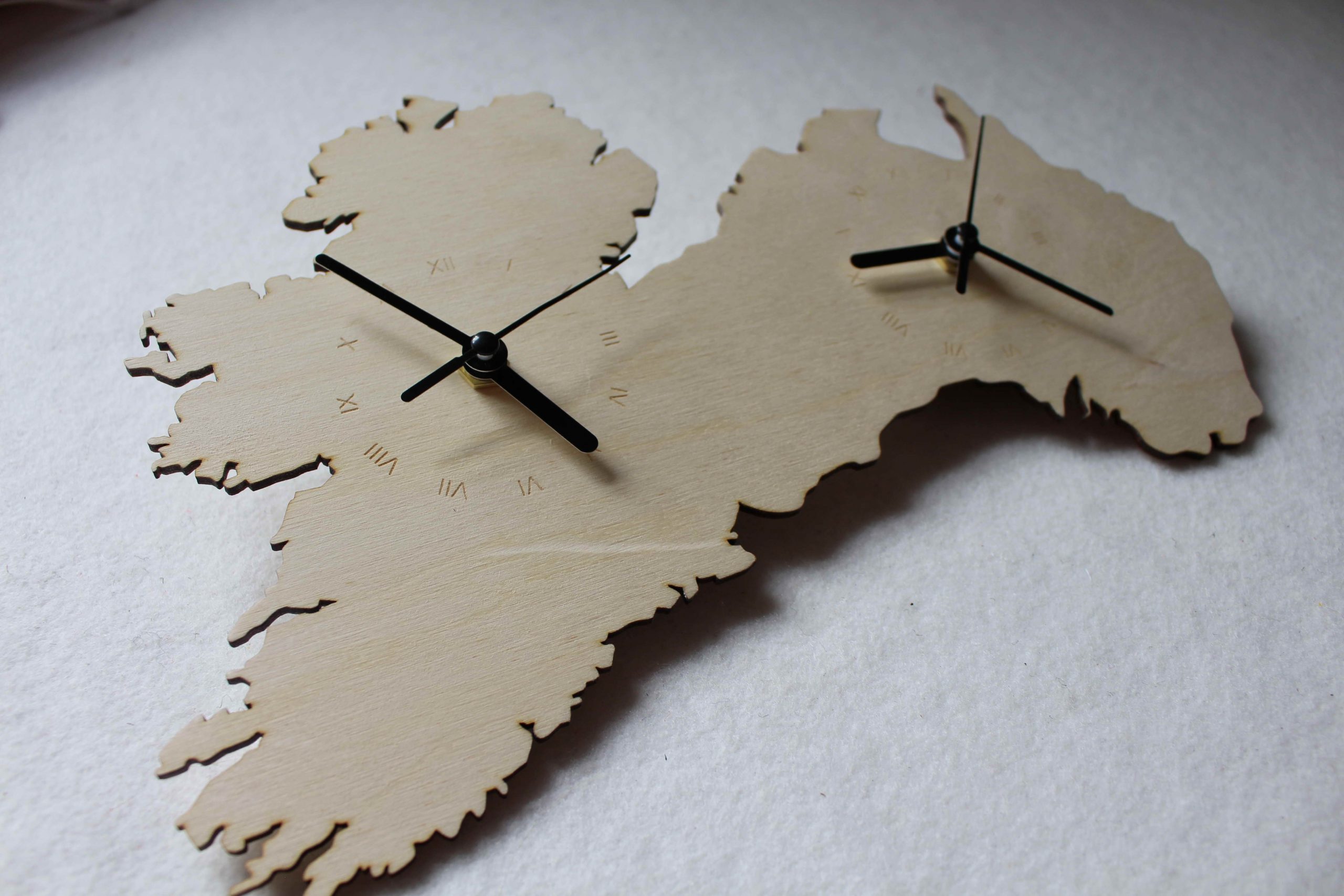Unique Bespoke Ireland and Australia Connected Country shape clock ...